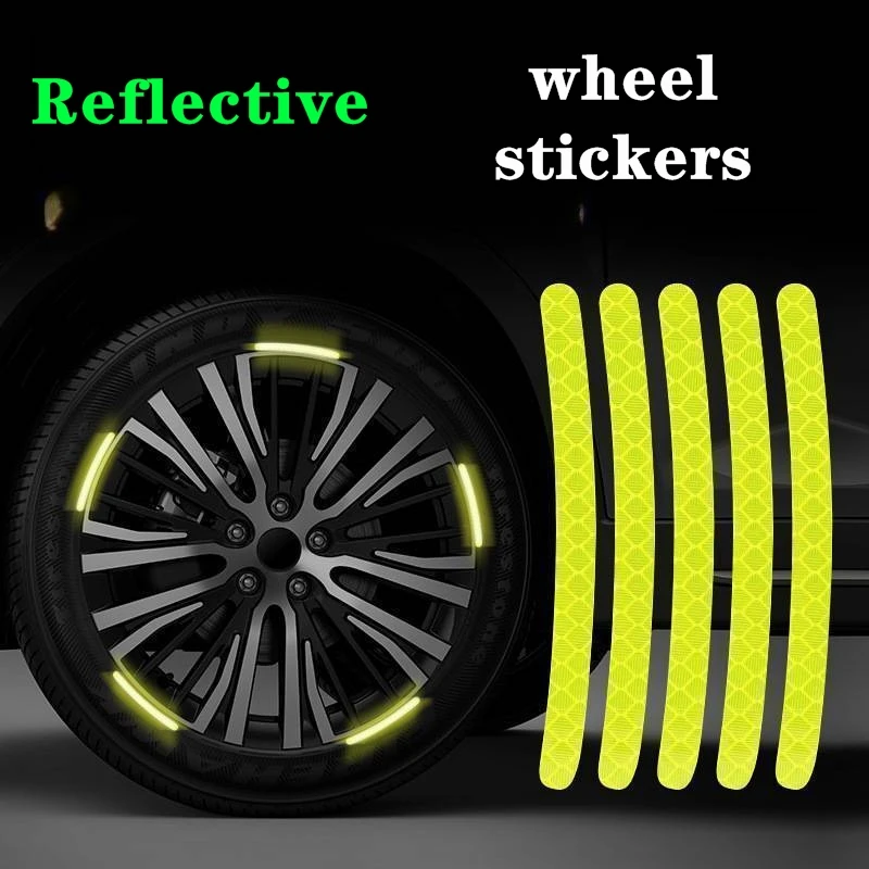 Car Wheel Hub Reflective Sticker Tire Rim Reflective Strips Luminous ...