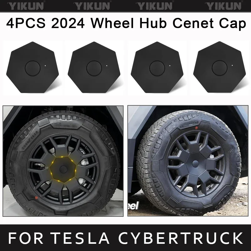 4PCS-Car-Wheel-Parts-Wheel-Center-Hub-Caps-Cover-For-Tesla-Cybertruck ...