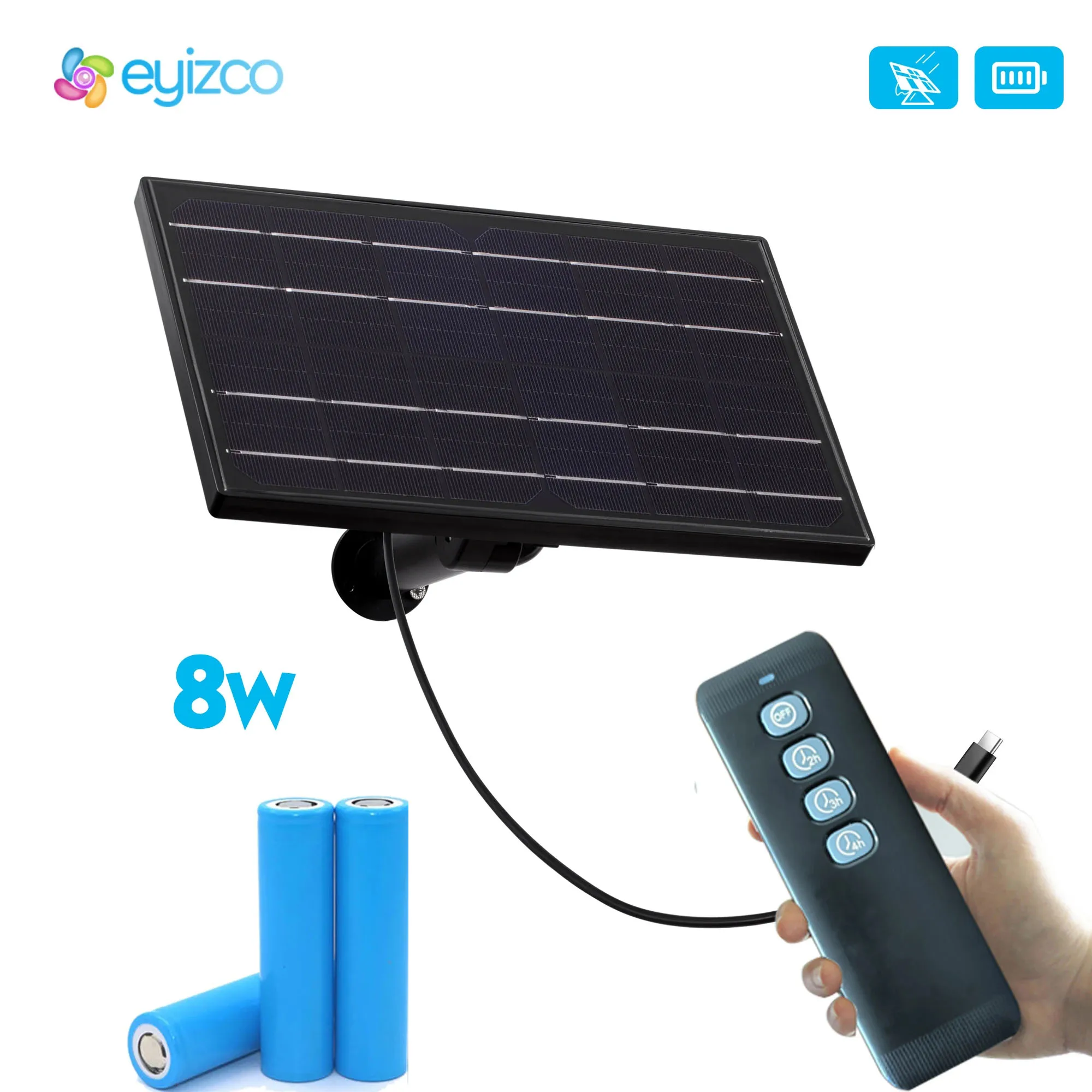 8w-Mini-Solar-Panel-Powered-Timer-Switch-18650-Battery-Outdoor ...