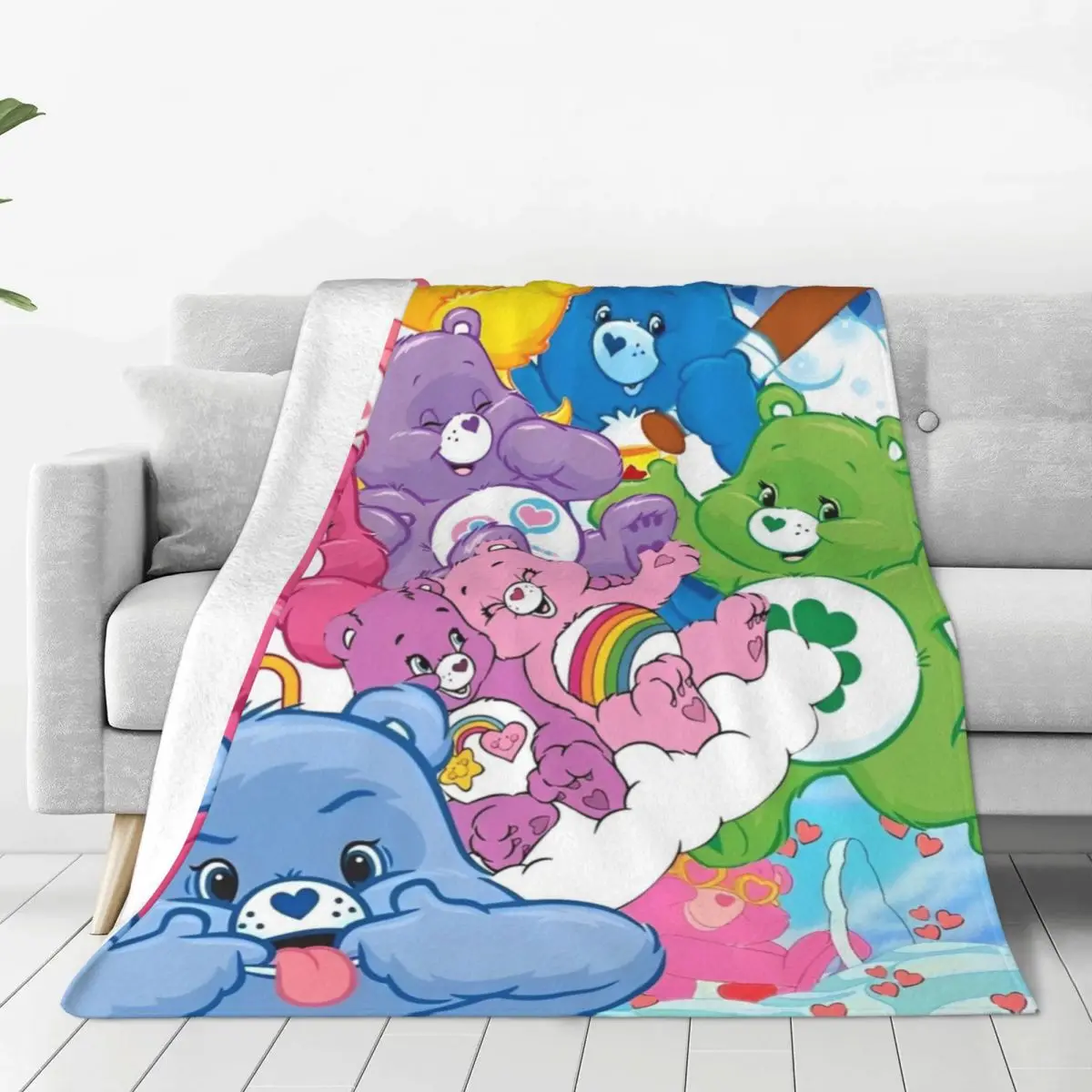 Cute-Cartoon-Care-Bears-Blankets-CB-Happy-Kawaii-Flannel-Funny-Warm ...