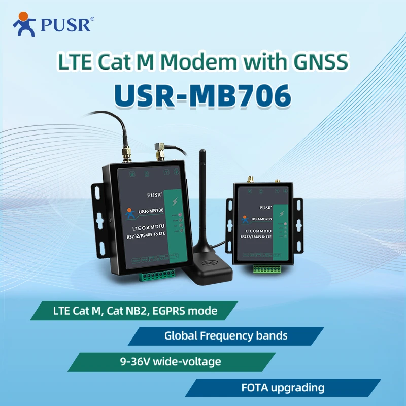 Pusr Rs232/rs485 Serial Industrial Cellular Modem Global Frequency Lte ...