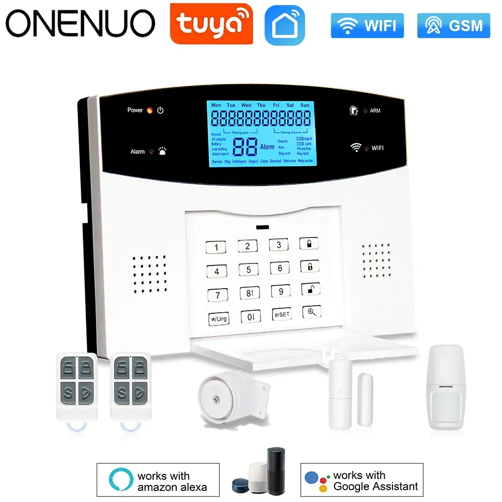 ONENUO Smart WiFi GSM Home Security Protection Smart Alarm System LCD ...