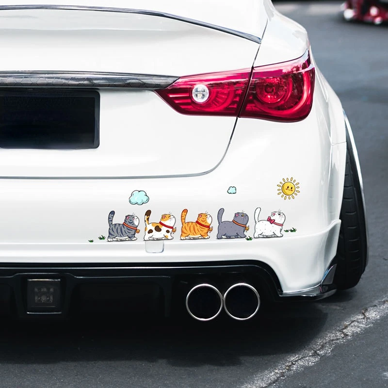 New-Climbing-Cats-Car-Sticker-Funny-Animal-Styling-Waterproof-Stickers ...