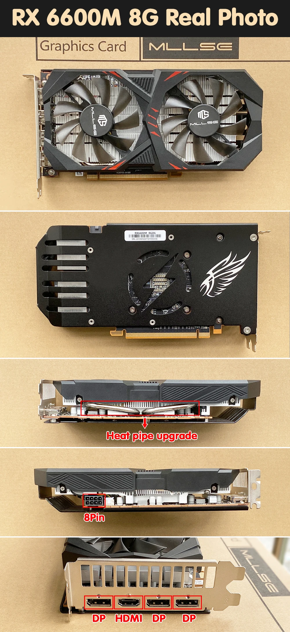 Видеокарта MLLSE AMD Radeon RX 6600M 8GB Game Graphics Card GDDR6 ...