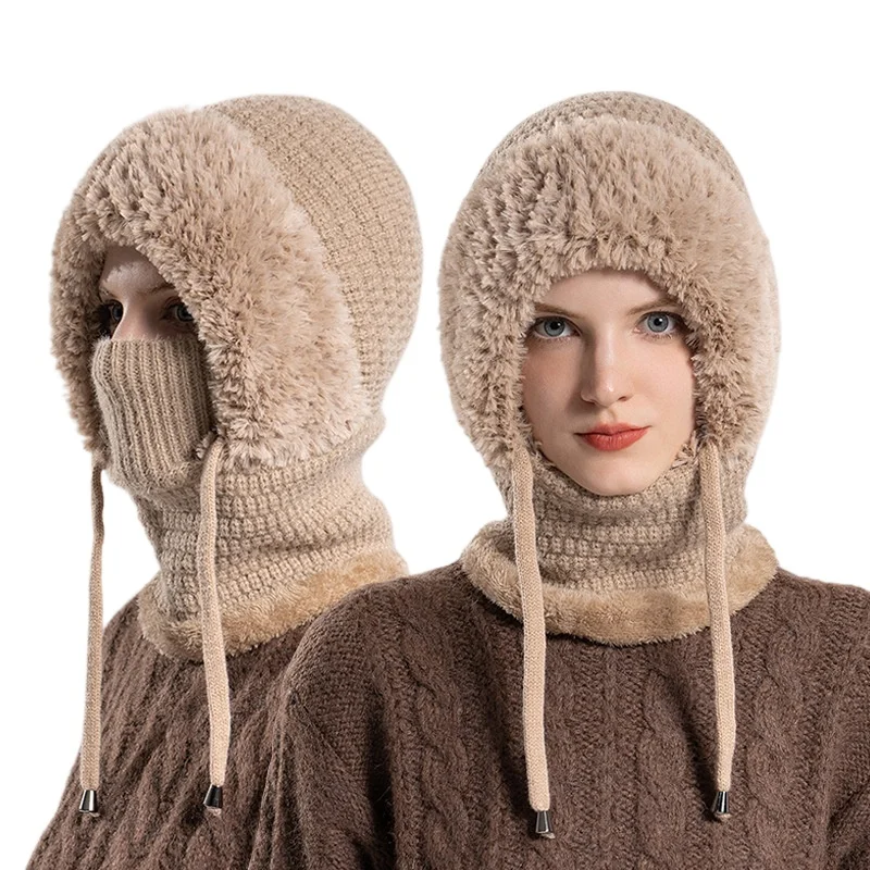 Cagoule de cyclisme d'hiver pour femmes, capuche doublée en polaire 3 ...