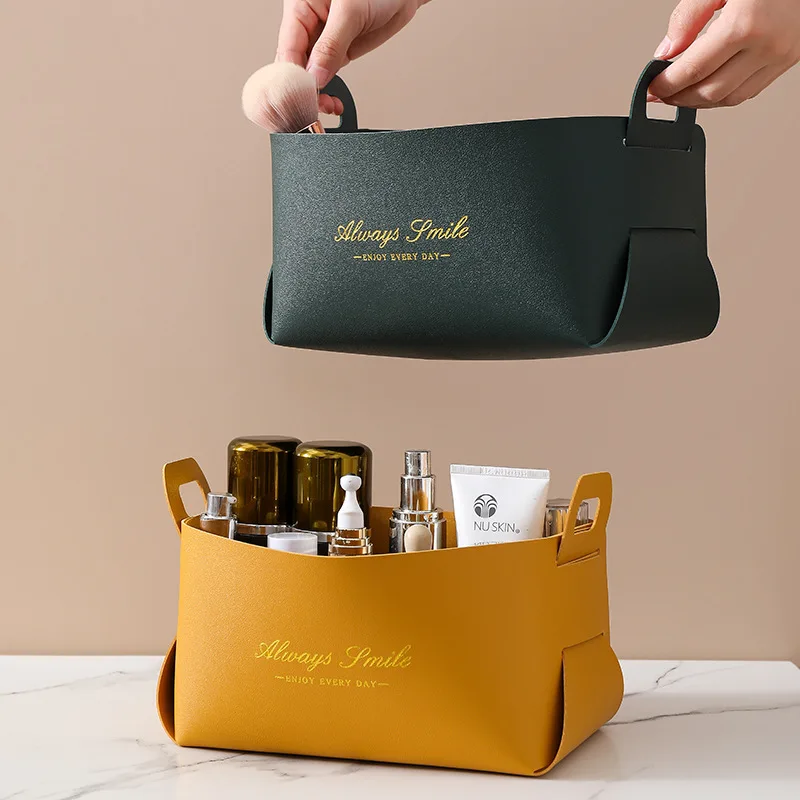 Pu-Leather-Desktop-Storage-Storage-Basket-Nordic-Style-Large-Capacity ...