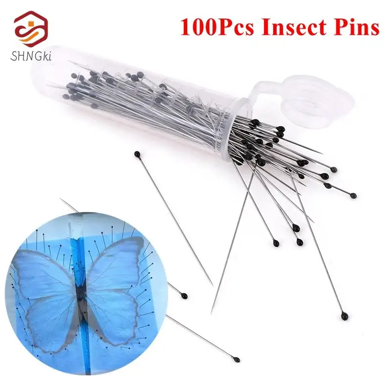 HELTC-100pcs-Stainless-Steel-Insect-Pins-Specimen-Pins-For-School-Lab ...