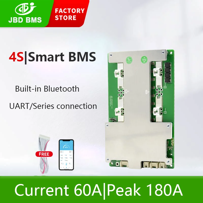 JBD-BMS-Built-in-BT-Smart-Bms-Li-ion-LifePo4-4S-12V-60A-UART-Temp ...