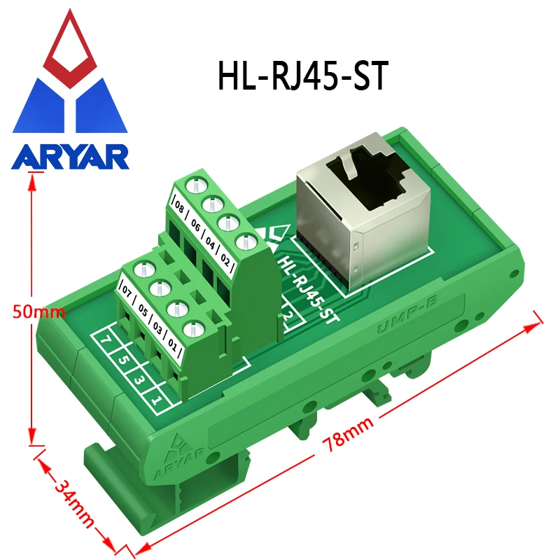 RJ45 vertical Breakout board RJ 45 splitter RJ45 adapter Din Rail Mounting