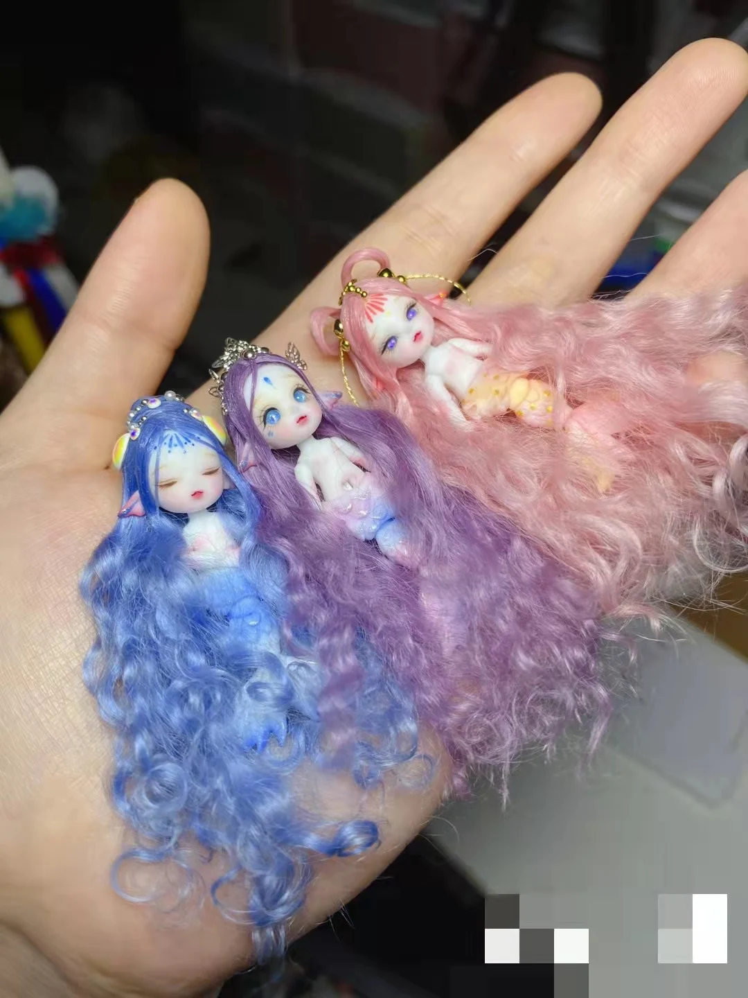 Mini bjd doll body joints movable mermaid makeup-free doll 4cm