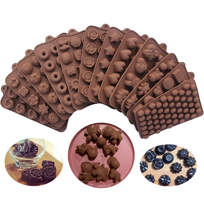Handmade Chocolate Mould Candy Jelly Pudding Mold Flower Animal Heart ...