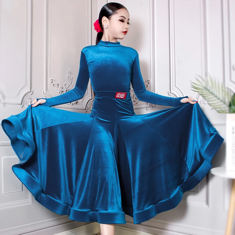 New Modern Dance Costume Female Elegant Blue And White Lace Dresses ...