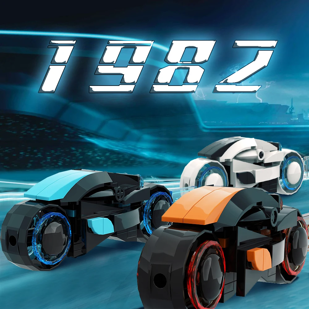 Tron Motorcycle Building Blocks Mini Moc Racing Motor Model Movies DIY ...