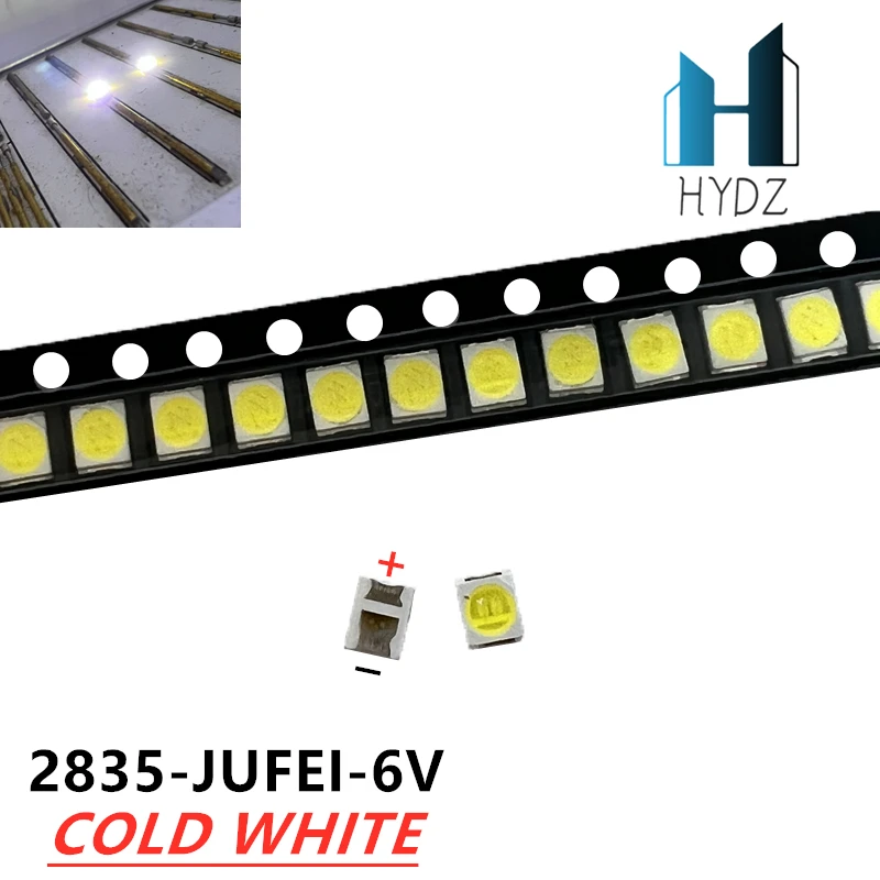 50-100pcs-lot-Jufei-3528-SMD-LED-2835-6V-Cool-white-96LM-For-LCD-TV ...