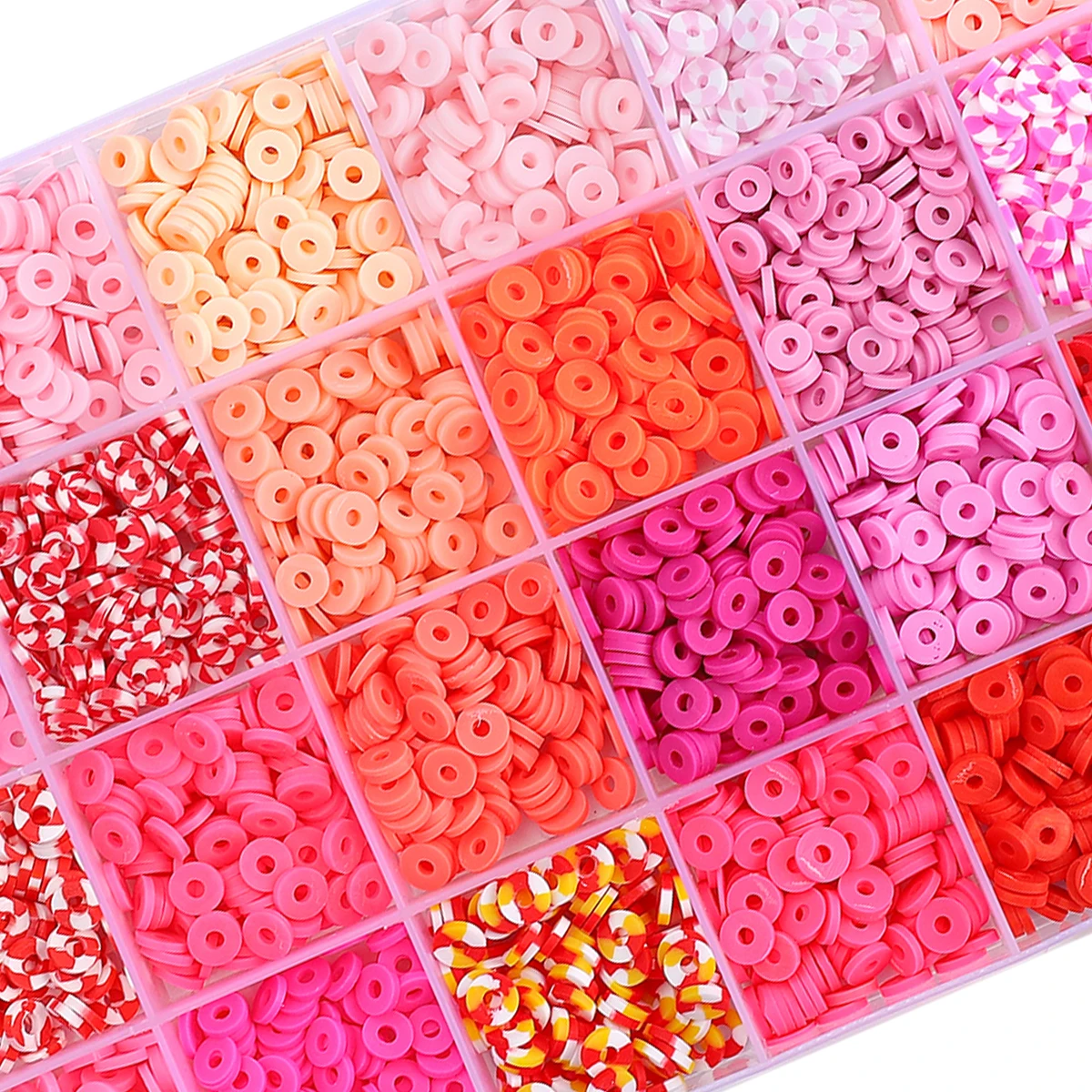 1Set/Box Clay Bead Set Valentine's Day Pink Style For DIY Bracelet ...