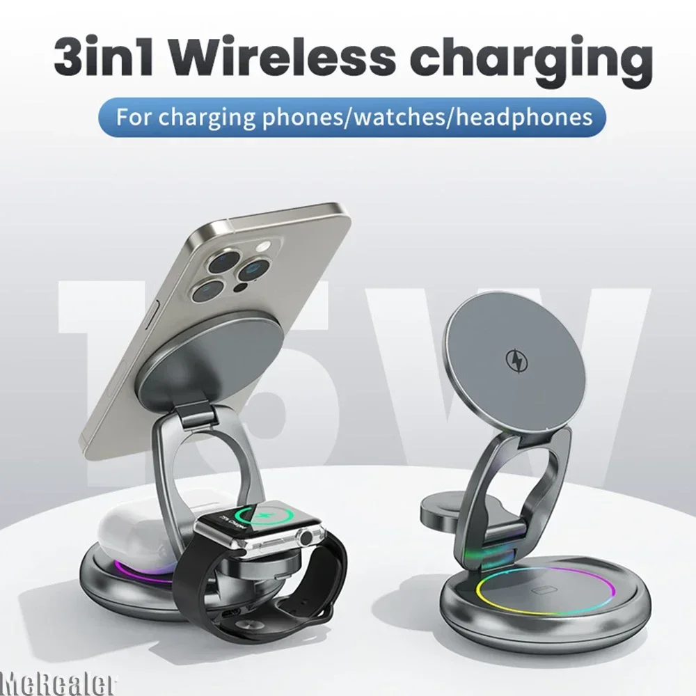 New Portable Three-in-one Foldable Mini Wireless Charger for Iphone ...