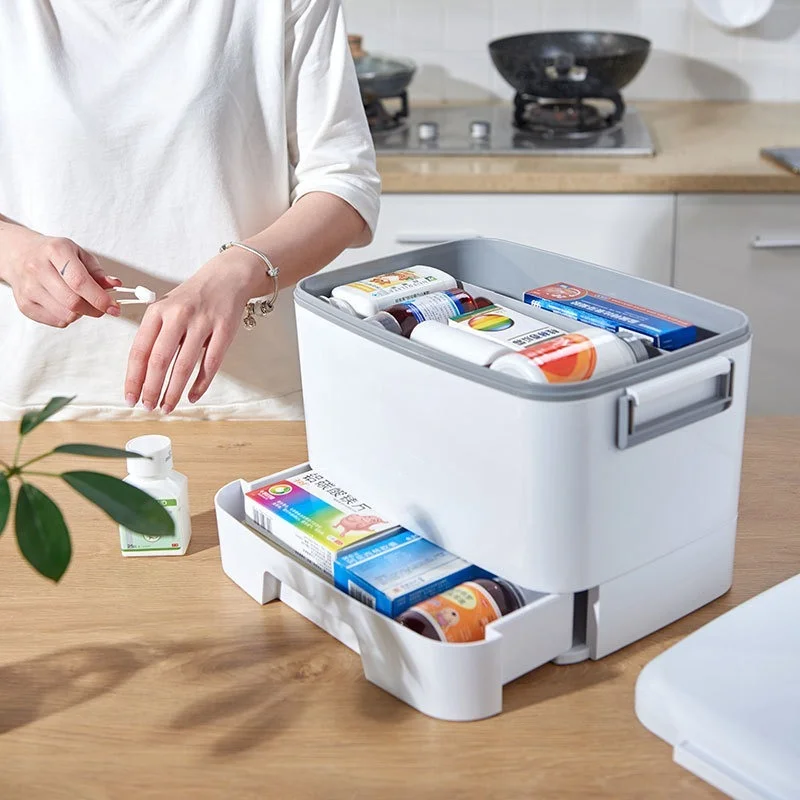 Double-layer-Storage-Medicine-Large-Household-Plastic-Emergency ...