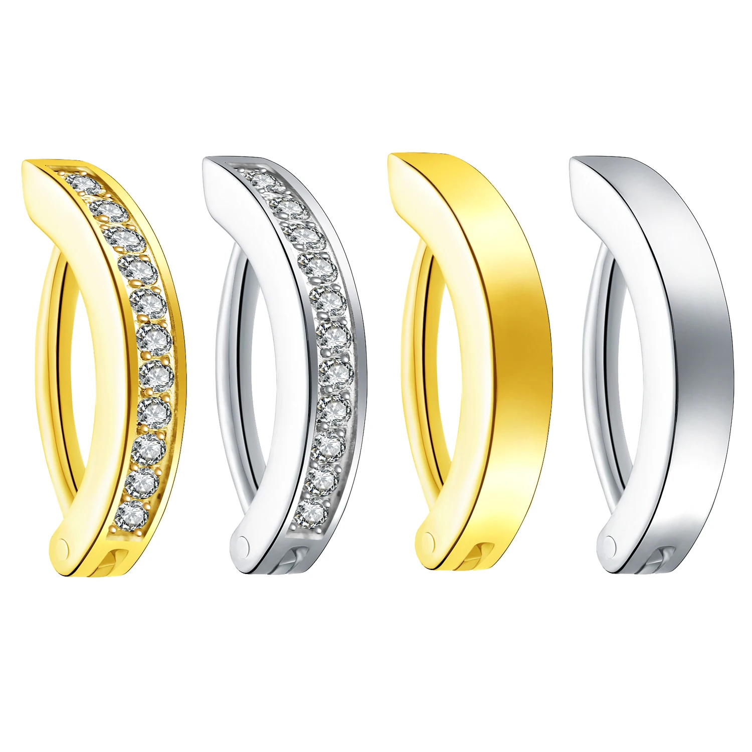 14G-G23-Titanium-Clicker-Belly-Button-Ring-10-12mm-Reverse-Curved-Hoop ...