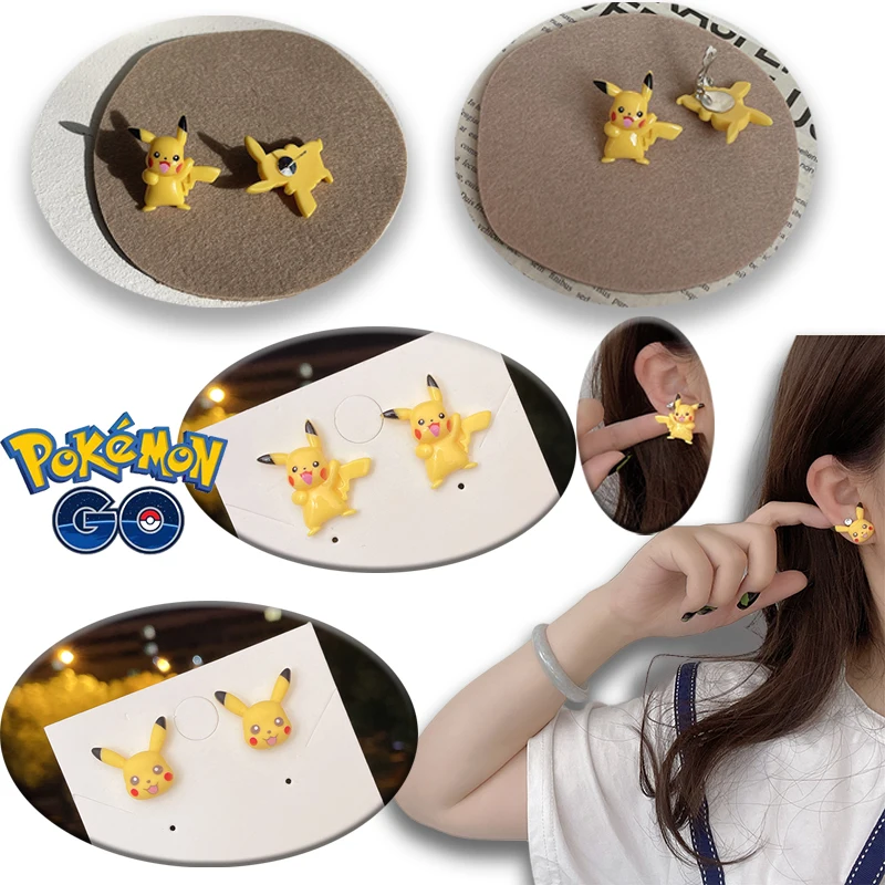 Pokemon-Pikachu-Ear-Clips-S925-Silver-Pin-Earrings-Children-s-for-Women ...