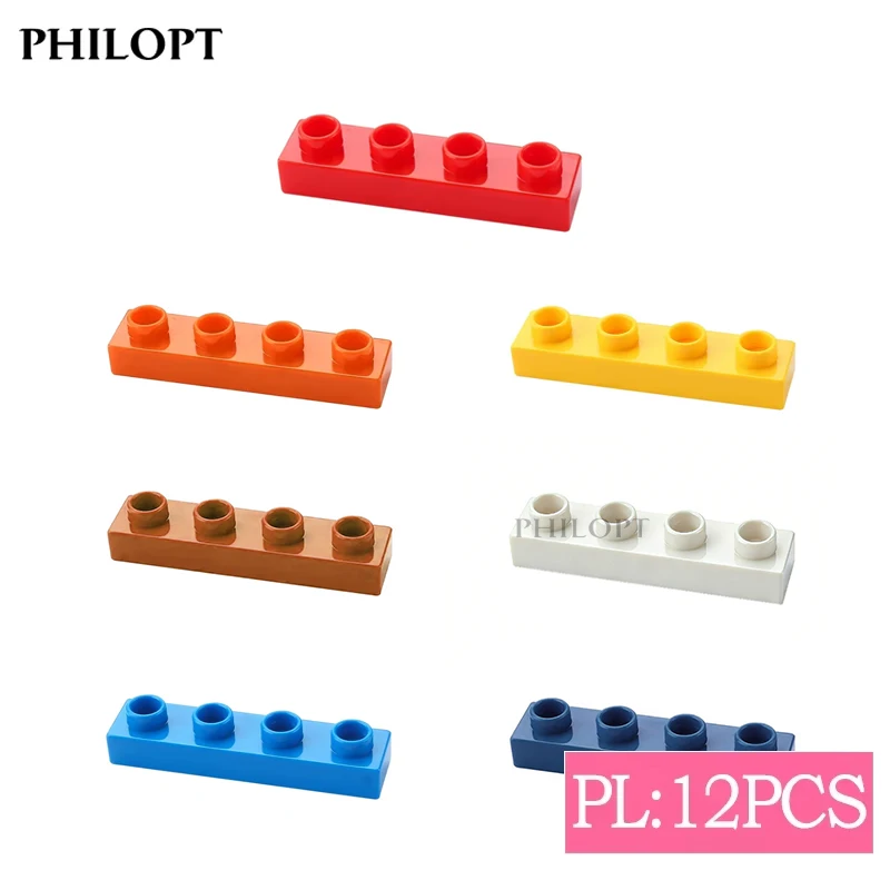 12pcs DIY Large Building Block Bricks Thin 1X4 Bricks Big Size ...