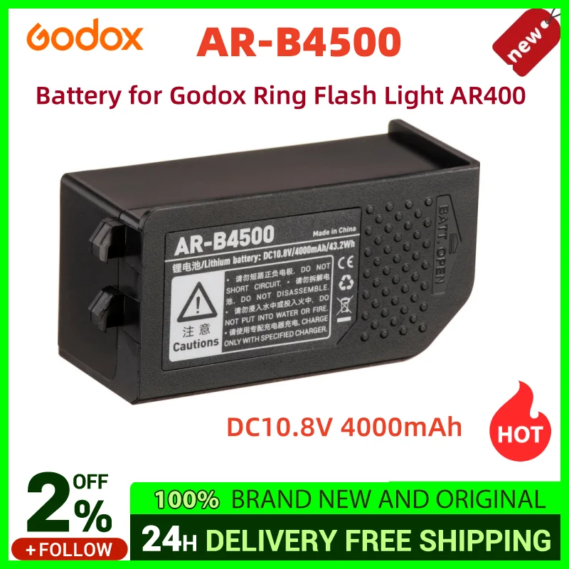 Godox-AR-B4500-DC-10-8V-4000mAh-Single-Battery-for-Godox-Ring-Flash ...