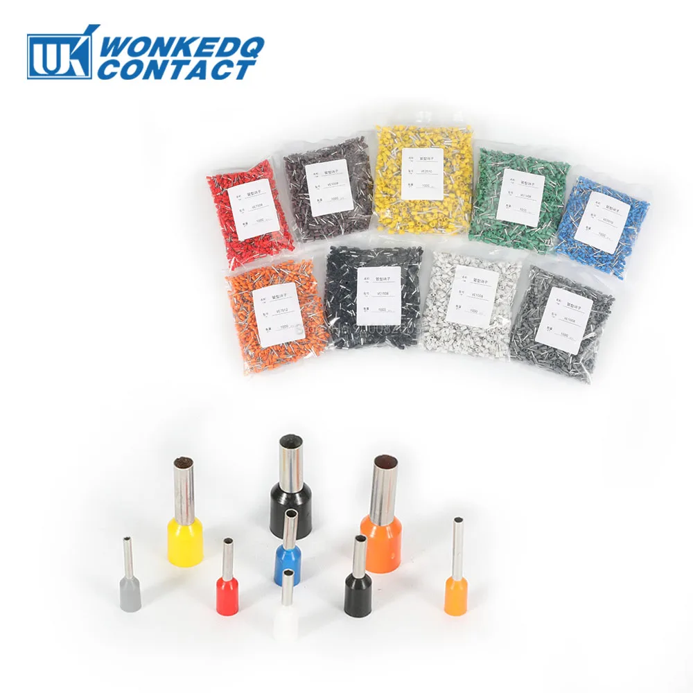Insulated Terminal 1000Pcs VE Red Copper Pressed End Terminator Wire ...