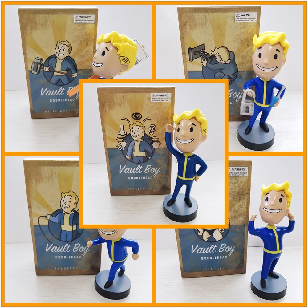 Vault-Boy-Toys-6pcs-Bobble-Head-Perception-Lock-Pick-Endurance-Melee ...