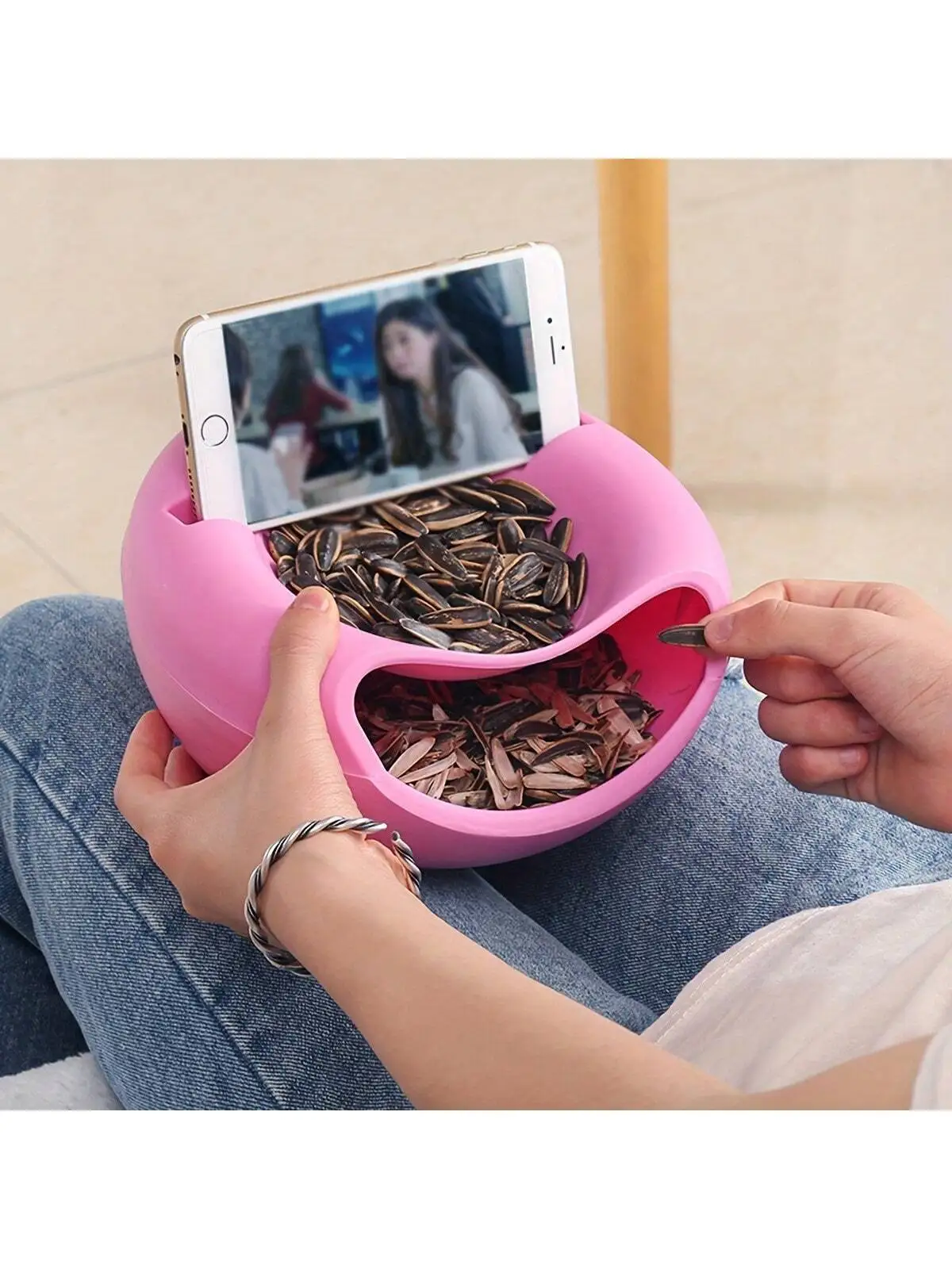 1pc-Storage-Box-For-Melon-Seeds-Popcorn-Snack-Candy-Double-layer-Dried ...