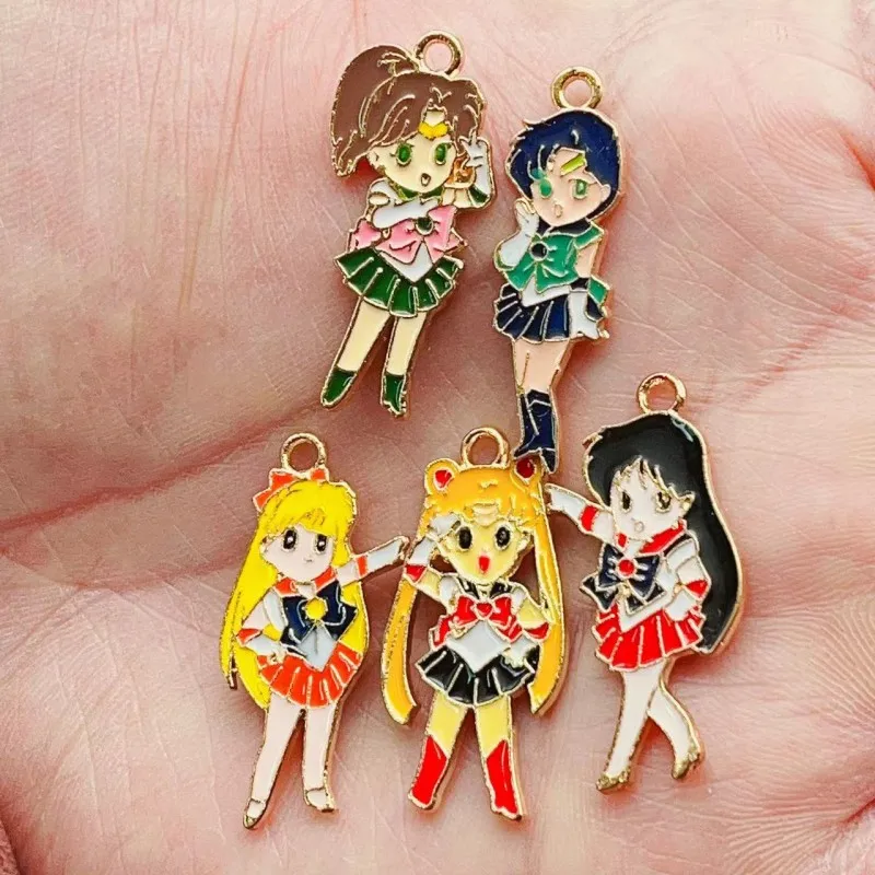 10pcs-Enamel-Cartoon-Girl-Charm-for-Jewelry-Making-Bulk-Kawaii-Anime ...