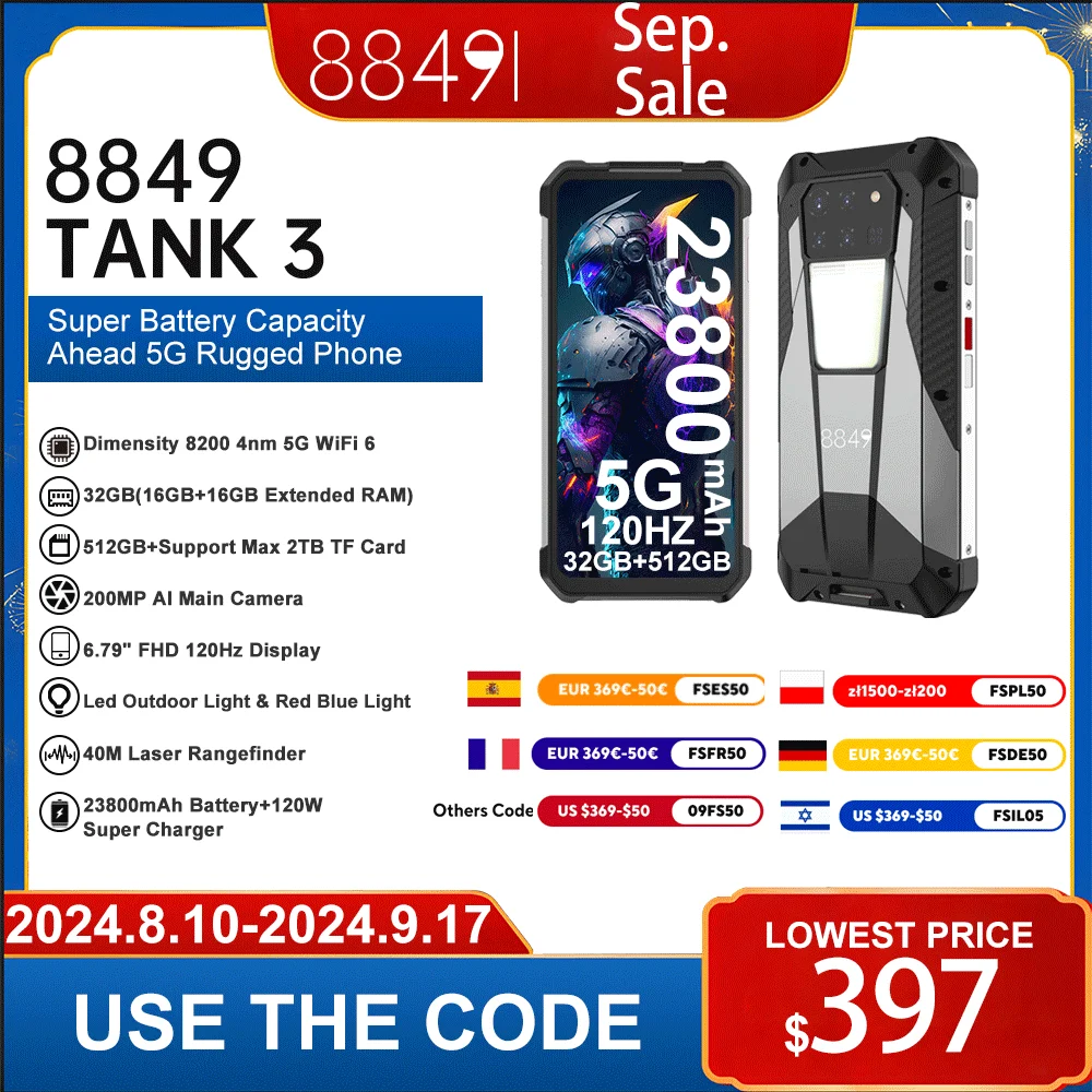 8849-Tank-3-Rugged-Smartphone-32GB-512GB-23800mAh-120W-Charger ...