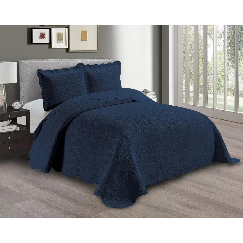 Linen-Plus-Embossed-Coverlet-Bedspread-Set-Oversized-Solid-Bed-Cover ...