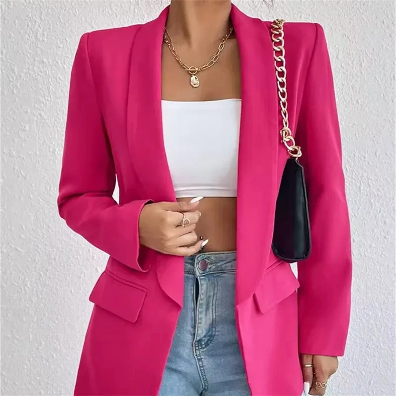 Multi-Color-Suit-Jacket-Women-Blazer-Spring-2024-New-Lapel-Slim-British ...