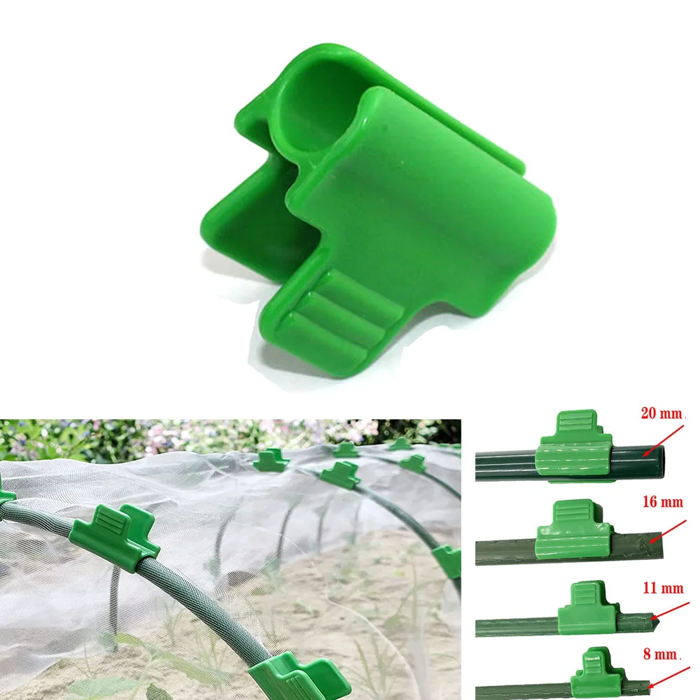 50pcs/Lot Greenhouse Clamps Film Row Cover Netting Tunnel Hoop Clip ...