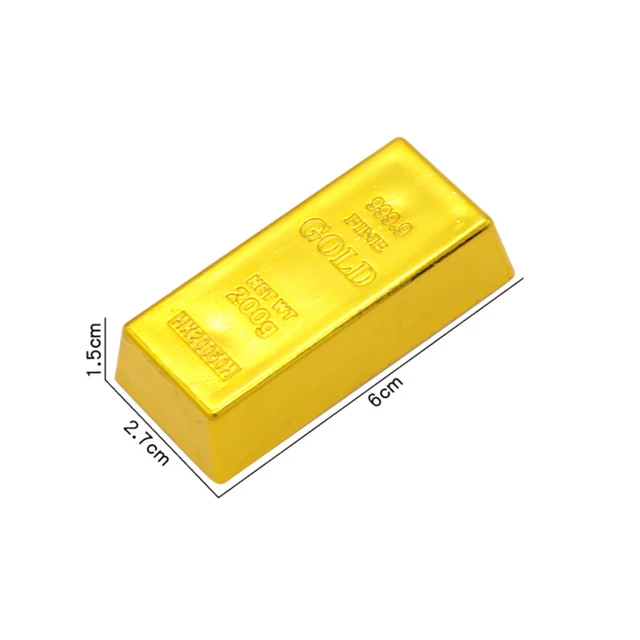 1/3/6Pcs Plastic Fake Gold Bullion Simulated Golden Brick Fake ...