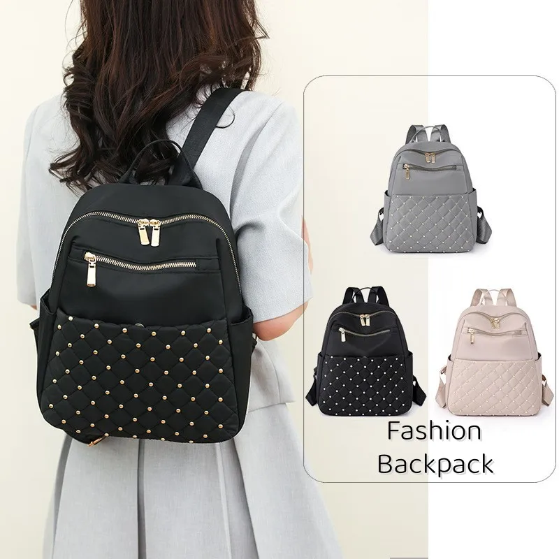 Fashion-Women-s-Backpack-Solid-Color-Oxford-Backpack-Large-Capacity ...