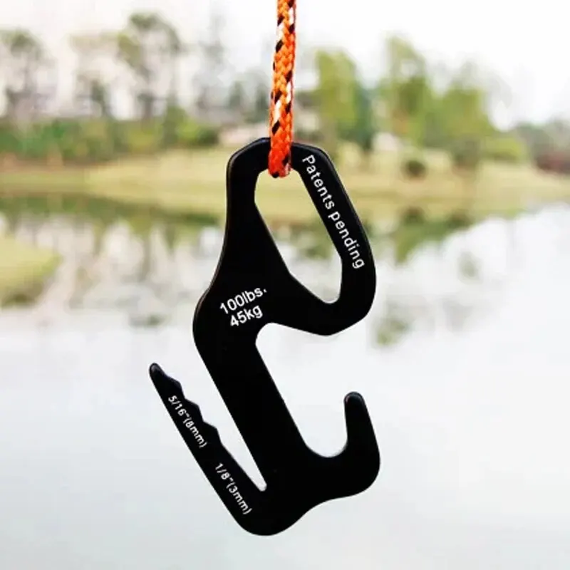 Black-Carabiner-outdoor-9-shaped-Aluminum-Alloy-Hook-Tight-Rope-Buckle ...