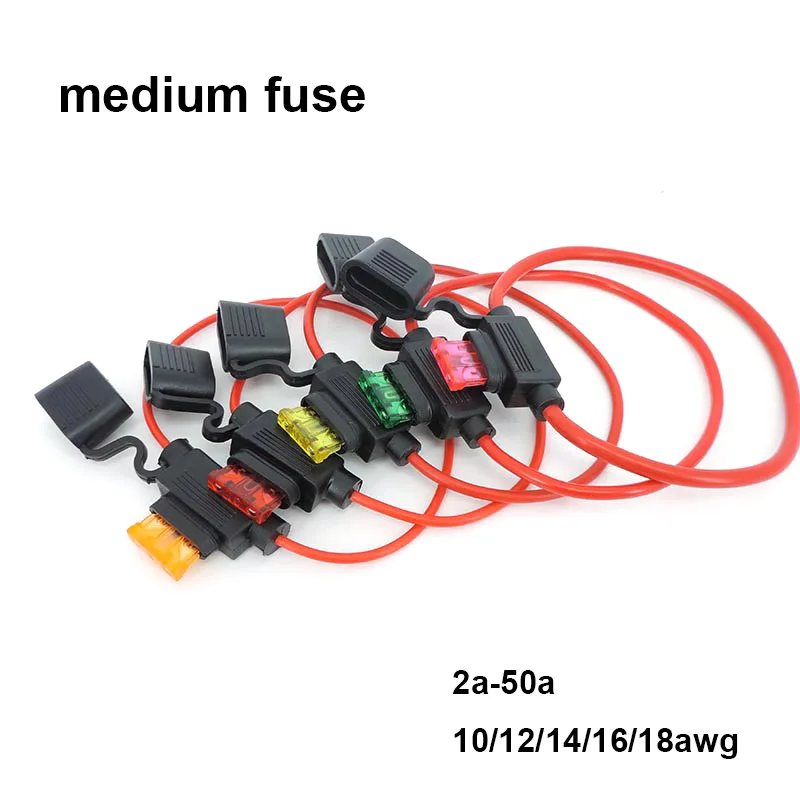 Medium-Car-Waterproof-Fuse-Holder-Socket-cable-5A-10A-20A-30A-50A-10awg ...