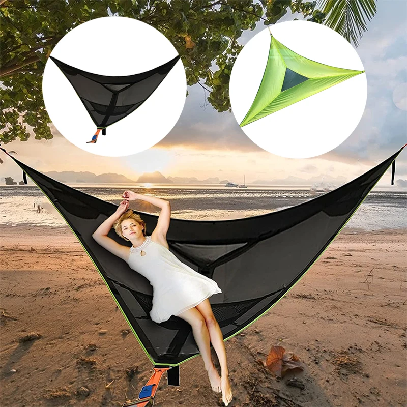 Portable-Triangle-Net-Cloth-Hammock-Outdoor-Nature-Hike-Camping-Bed ...