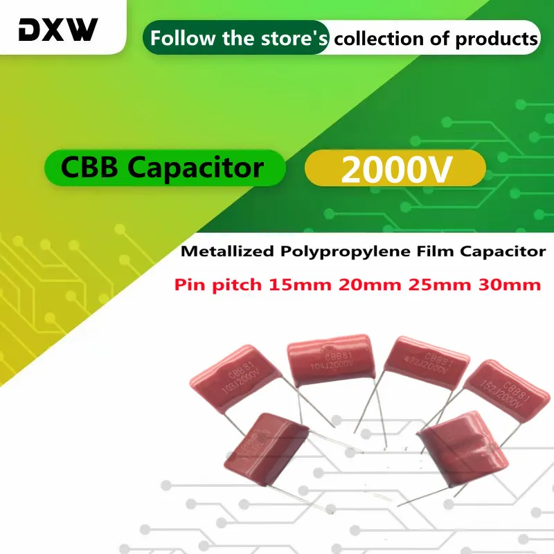 10pcs-Lot-2000V-CBB81-Metallized-Polypropylene-Film-Capacitor-102J-472J ...