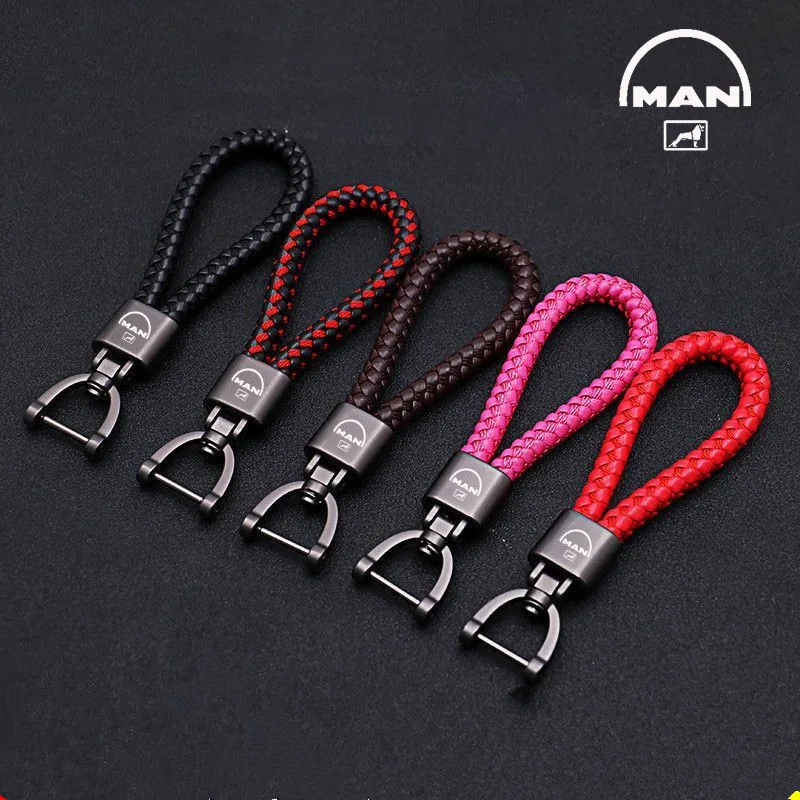 For Man Tgx Tgm Tga Tgs Tge Hand Woven Leather Car Keychain Detachable ...