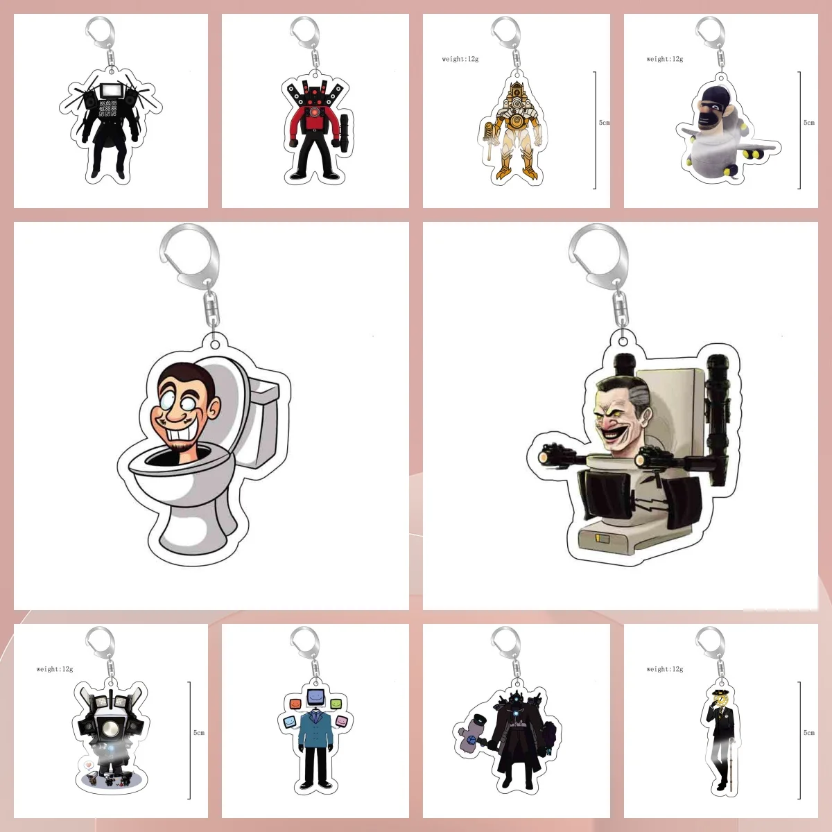 New-Anime-Skibidi-Toilet-Keychain-Acrylic-Keyring-Figure-Skibidi-Dop ...