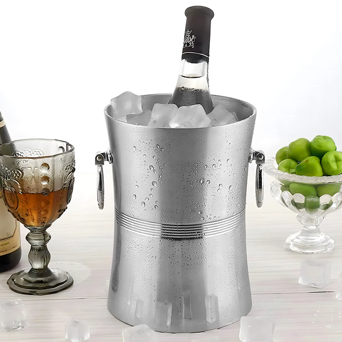 Leeseph-Insulated-Ice-Bucket-Made-Double-Wall-Champagne-Bucket-Keeps ...