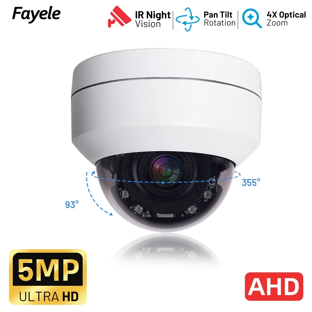 Home Security AHD 1080P Dome PTZ Camera 4X Zoom 5MP TVI CVI CVBS 4in1 ...