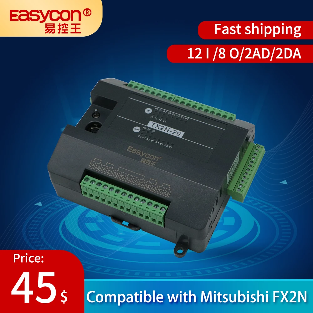 Easycon TX2N20MRMT PLC 12 DI 8DO Industrial Control Board solar panel ...