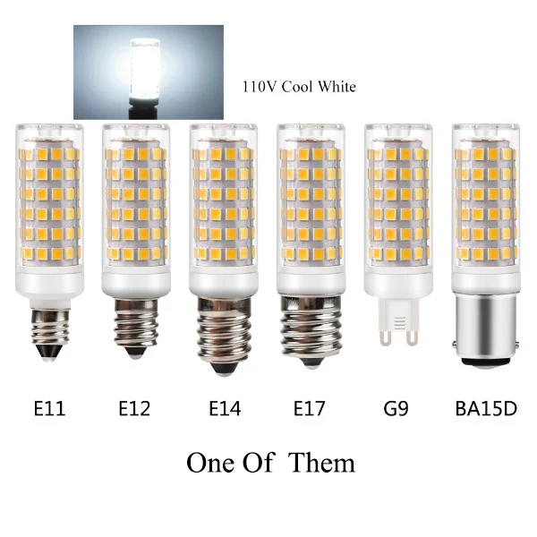 LED Light Replace Bulb Unique G9 E11 E12 E14 E17 BA15D 9W DC 110V 220V 2835 Dimmable Ceramic ...