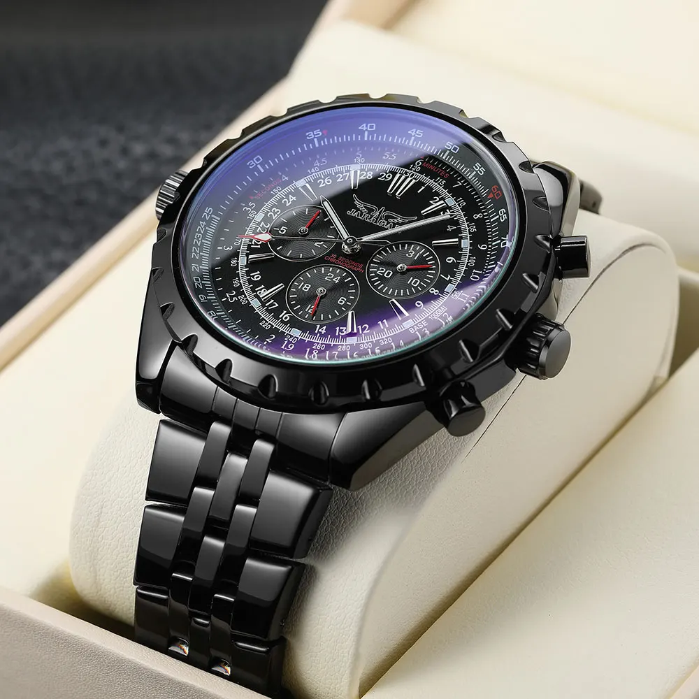 2024-Original-Blue-Glass-Big-Dial-Multifunctional-Automatic-Man-Watches ...