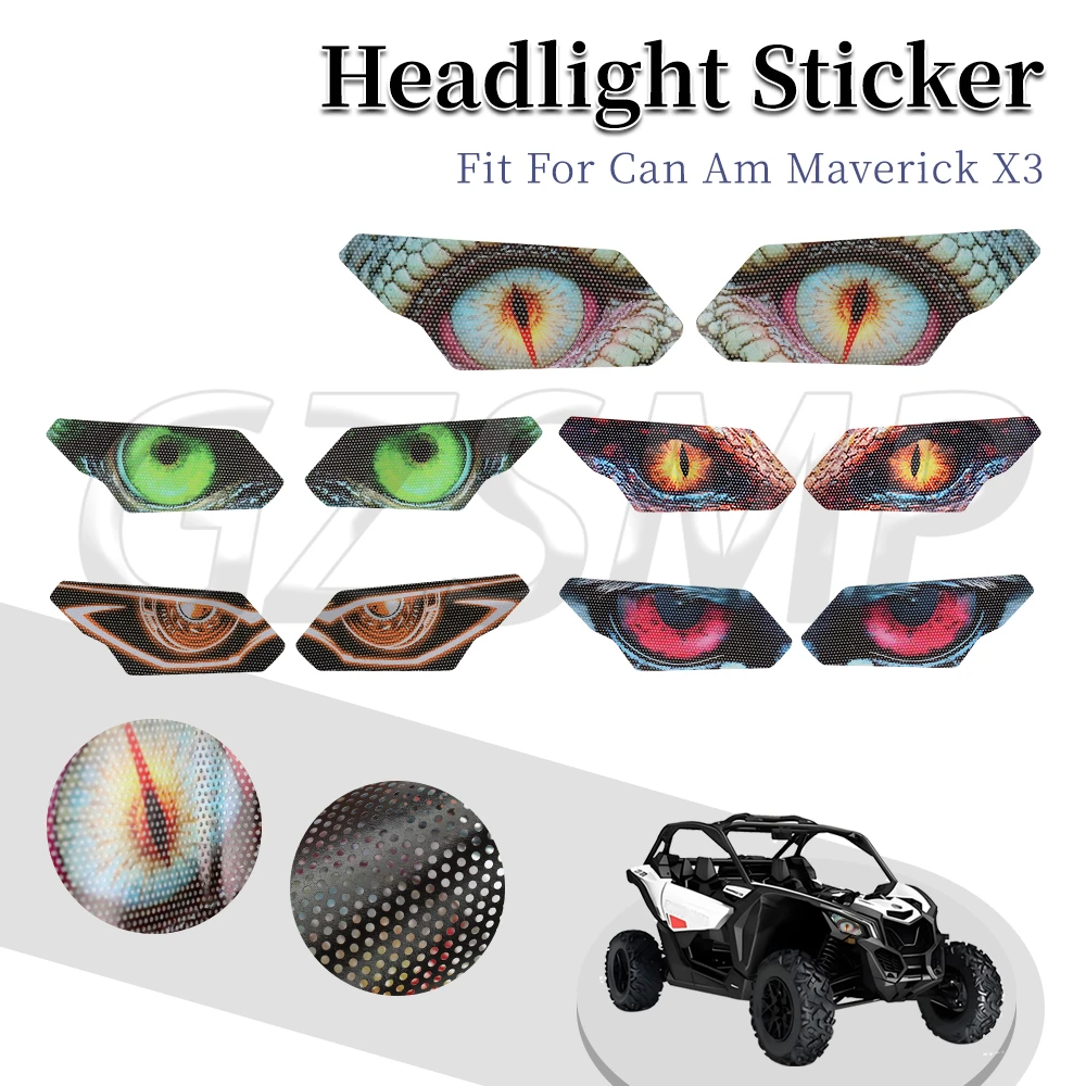 Motorcycle Front Light Headlight Sticker Beast Eyes Decorative Decals ...