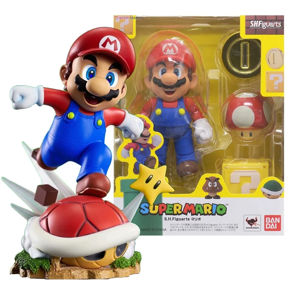 BANDAI Original SHF Game Super Mario Toys Mario Run GK Figures Mario ...