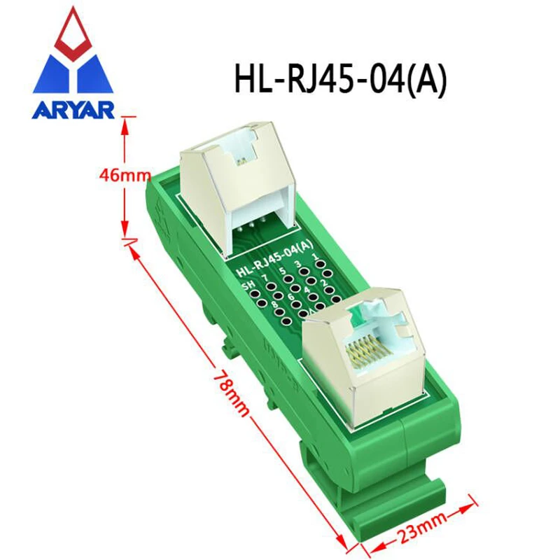 Din-Rail-Mounting-RJ45-Female-To-Female-Splitter-Board-RJ45-45-Degree ...