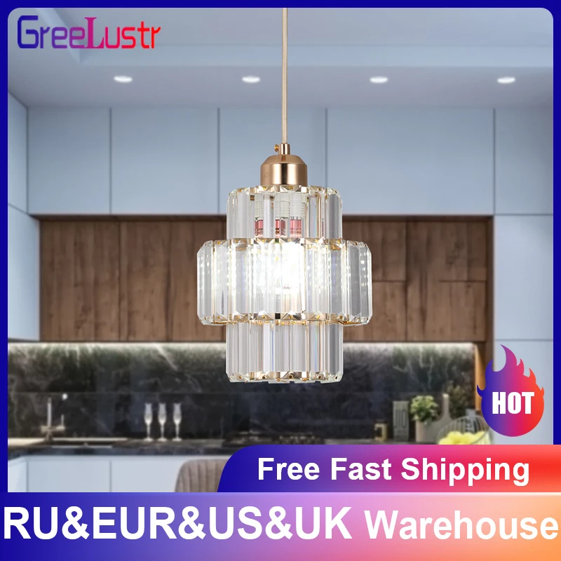Modern Crystal LED Ceiling Lamp For Corridor Stairs Aisle Pendant Light ...